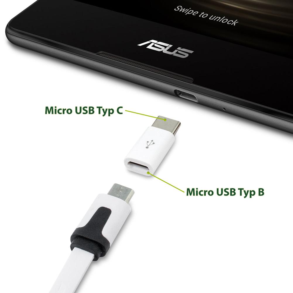 Micro USB Adapter auf USB C Typ C Stecker wandelt USB 2.0 Typ B zu USB ...