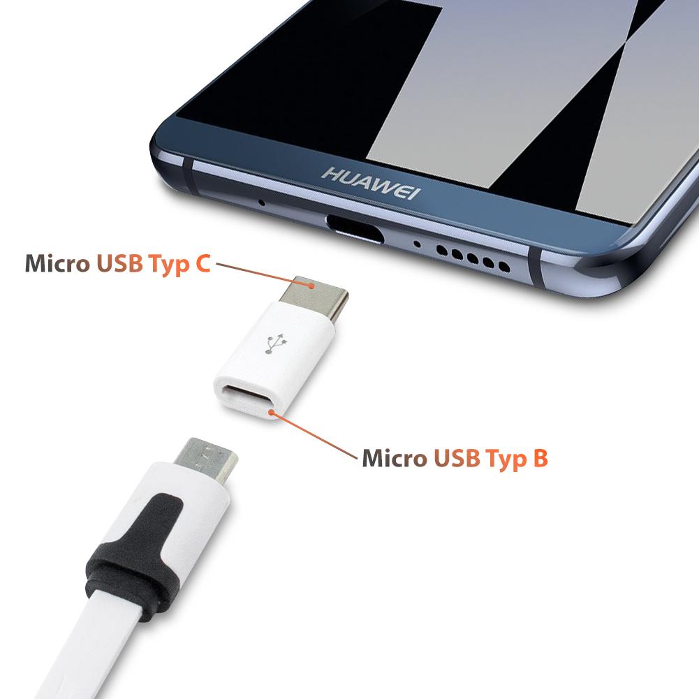 2x Adapter USB Micro USB C Typ-C Stecker wandelt USB 2.0 Typ B zu USB 3 ...