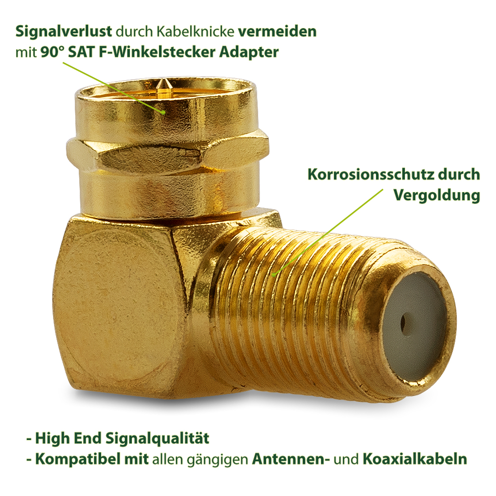16x F-Winkelstecker Winkeladapter Stecker Winkel SAT Adapter Kupplung ...